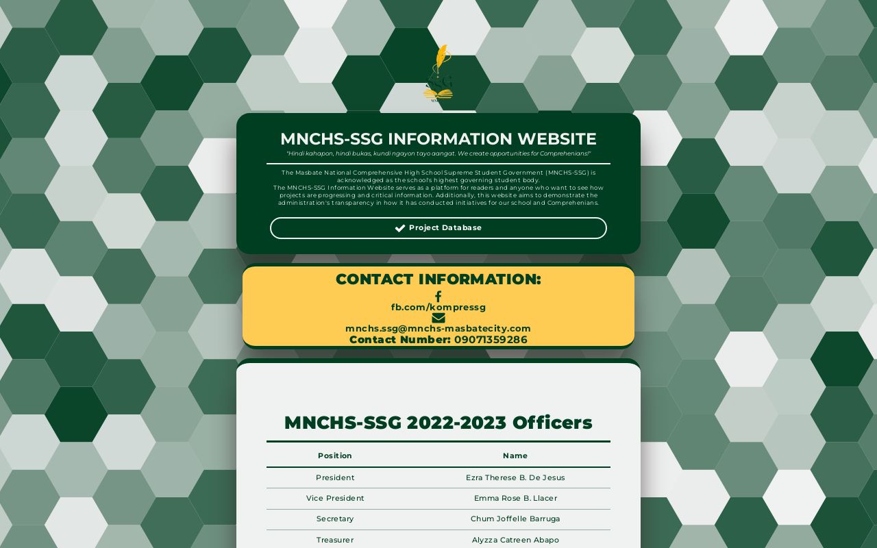 MNCHS-SSG Information Website